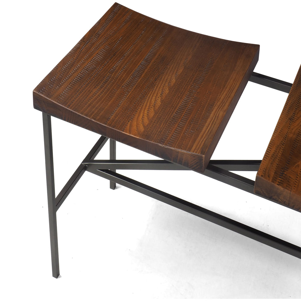 Banco Tree 140 cm cor Grafite Rustic Brown - todosmoveis