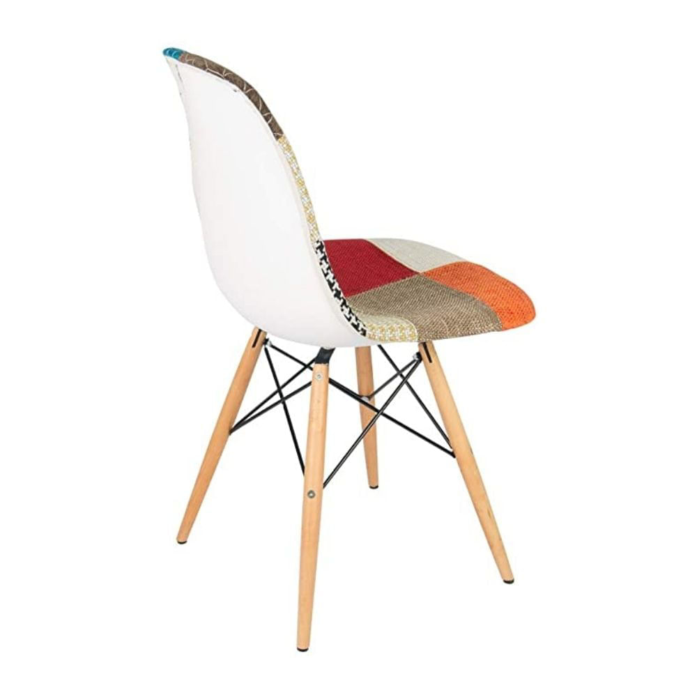Cadeira Eames DSW Polipropileno Patchwork Base Madeira - todosmoveis