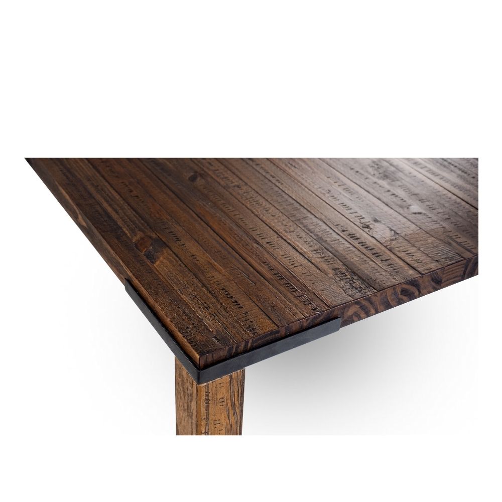 Mesa de Jantar Madison Light cor Rustic Brown com Base de Madeira 160 ...