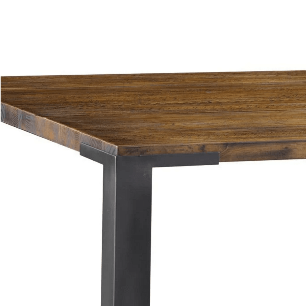 Mesa de Jantar Quadrada Madison Light cor Rustic Brown Base Grafite 120 ...