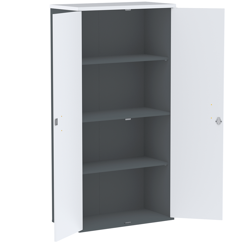 Armário Alto PE25 Pandin 79,20 cm (largura) em MDP Cor Grafito e Branco ...