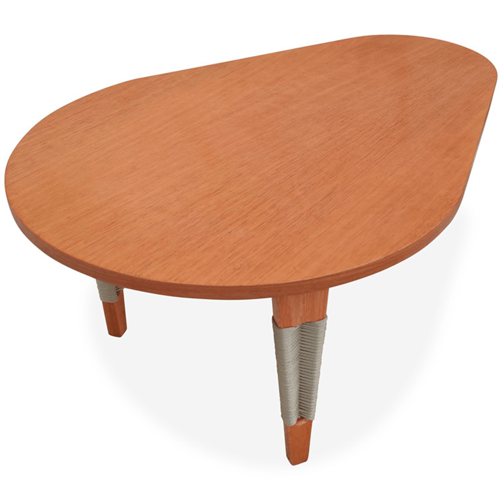 Mesa de Centro Oval Elon Ozki 98 cm Madeira Eucalipto Cedro Corda Chata ...