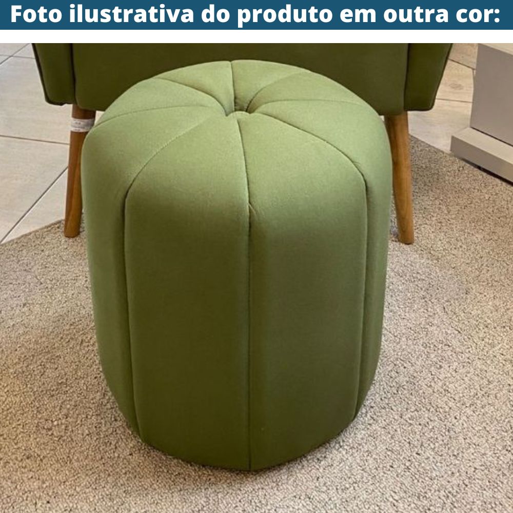 Puff Petala Daf Móveis 42 cm (altura) em Madeira Eucalipto Revestida ...