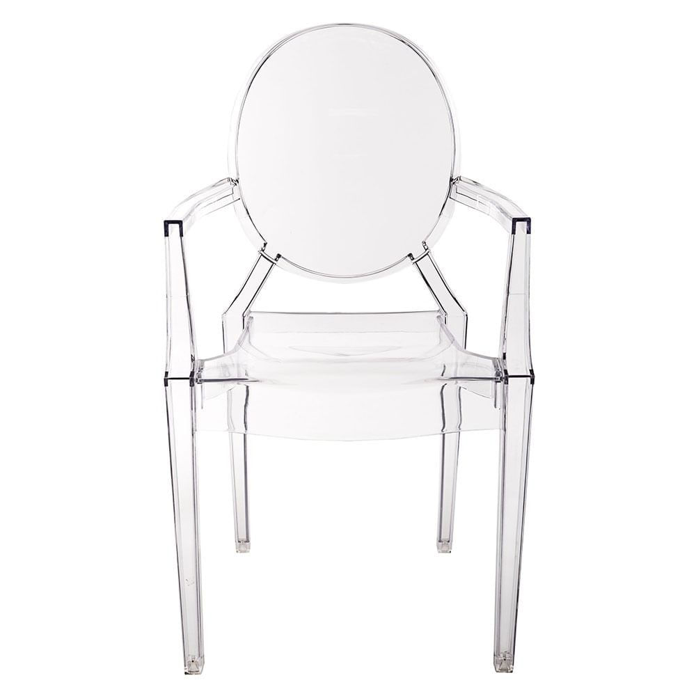 Cadeira com Braço Invisible Louis Ghost Policarbonato Transparente ...