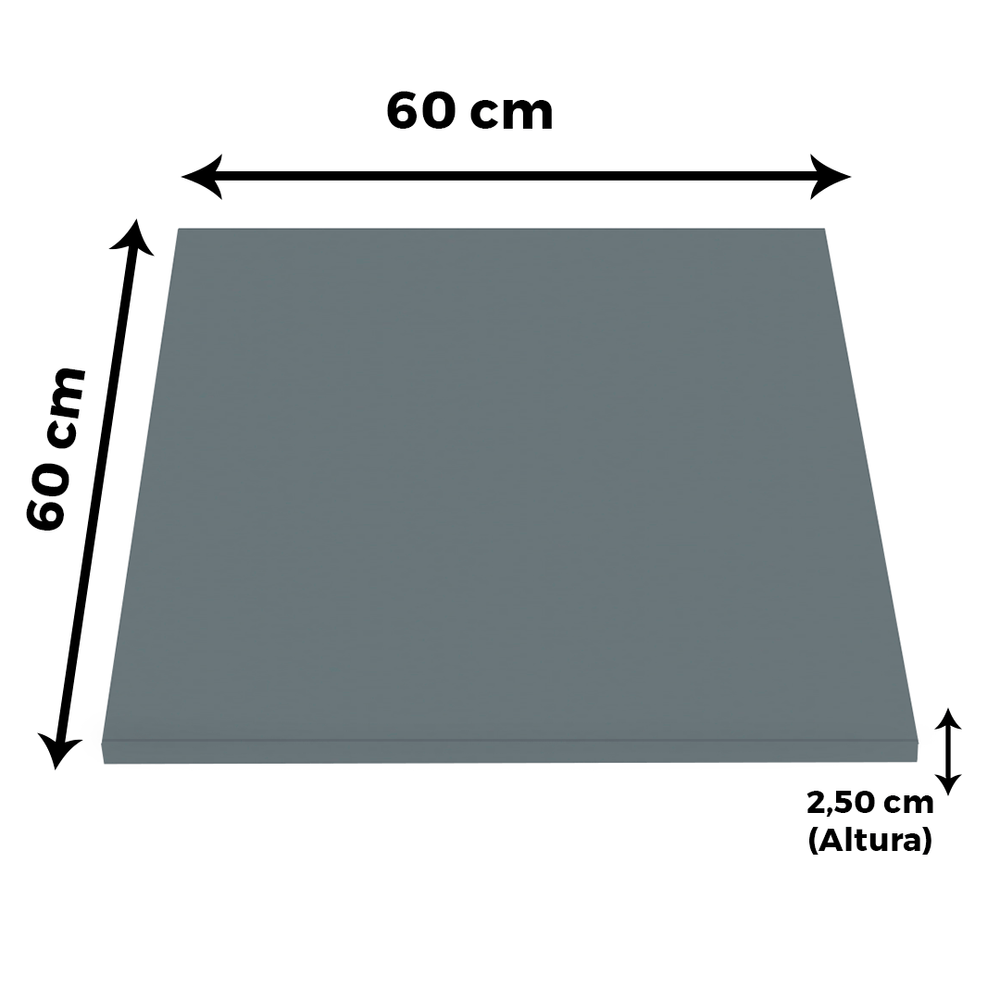 Tampo Quadrado 60 cm (Largura) P25 Pandin MDP 2,50 cm (altura) Cor ...