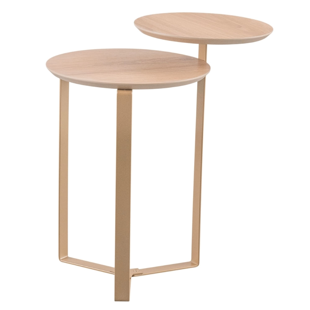 Mesa Lateral Industrial Chanfrada Artesano 44 cm (Largura) 2 Tampos MDP ...