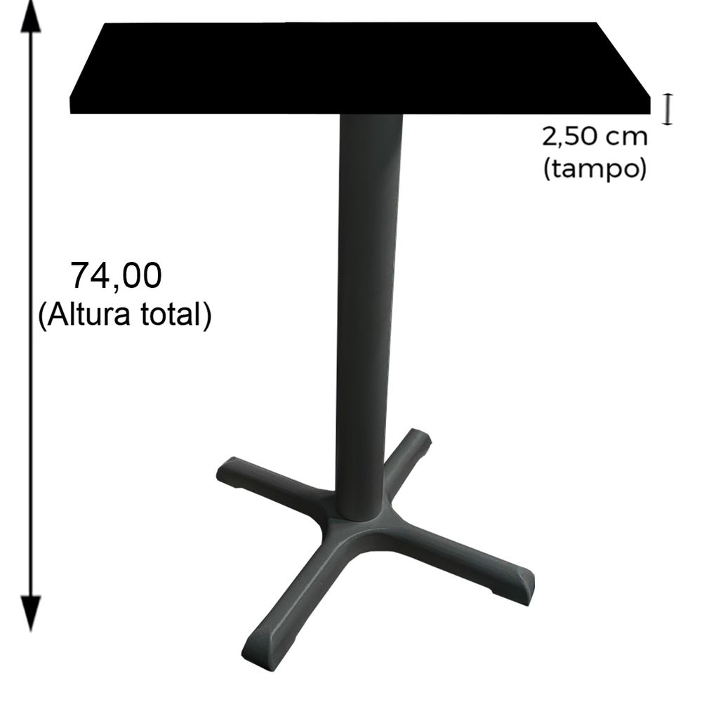 Mesa Ômega Ferro Branco 74 cm (Alt) Base em X Tampo MDP Quadrado ...